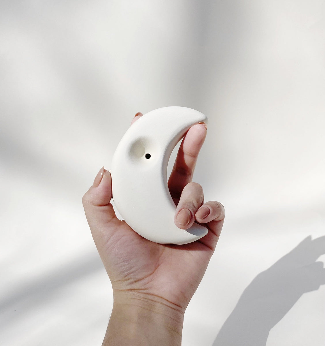 Crescent Moon Bisque Pipe (cone 06) – artnsyn